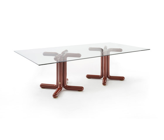 Beam Dining Table by Porada - Rectangular Wood and Glas...