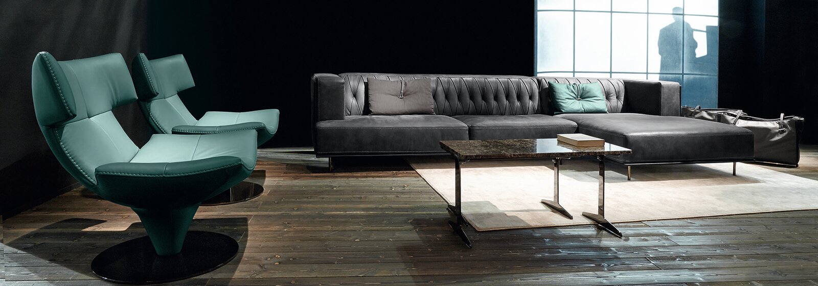 McQueen - Leather Sectional Sofa by Gamma Arredamenti